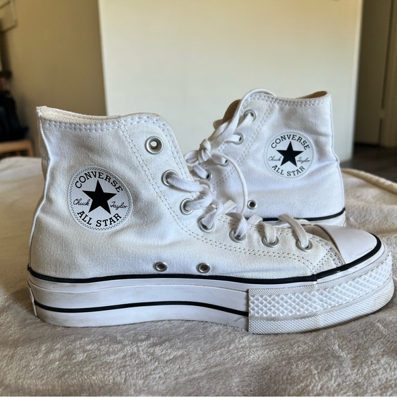 Converse | Shoes | Converse All Star White Hightop Platform Sneakers ...